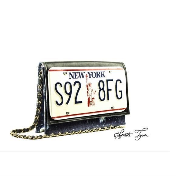 Bags | Clutch Handbag Removable License Plate | Poshmark